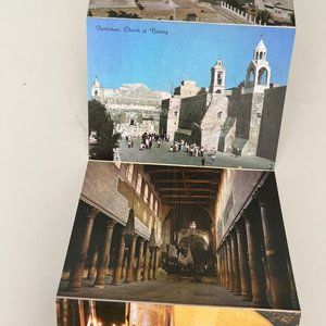 Office | 1 Vintage Jerusalem And Bethlehem Post Cards Joined Together ...